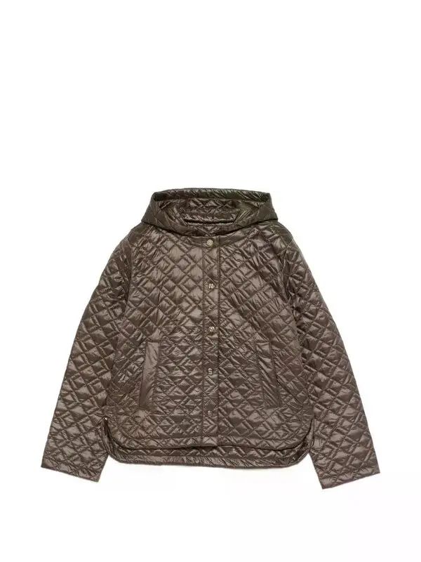 Marella Quilted Hooded Jacket - Brown