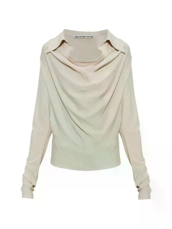Alexander Wang Draped Long-sleeve Top - Neutrals