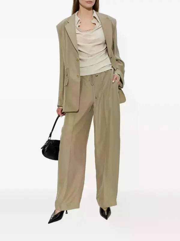 Alexander Wang Draped Long-sleeve Top - Neutrals