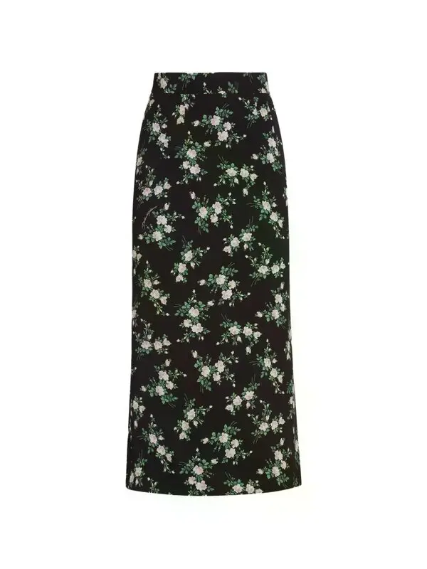 Dolce & Gabbana Rose-print Midi Skirt