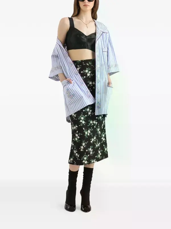 Dolce & Gabbana Rose-print Midi Skirt