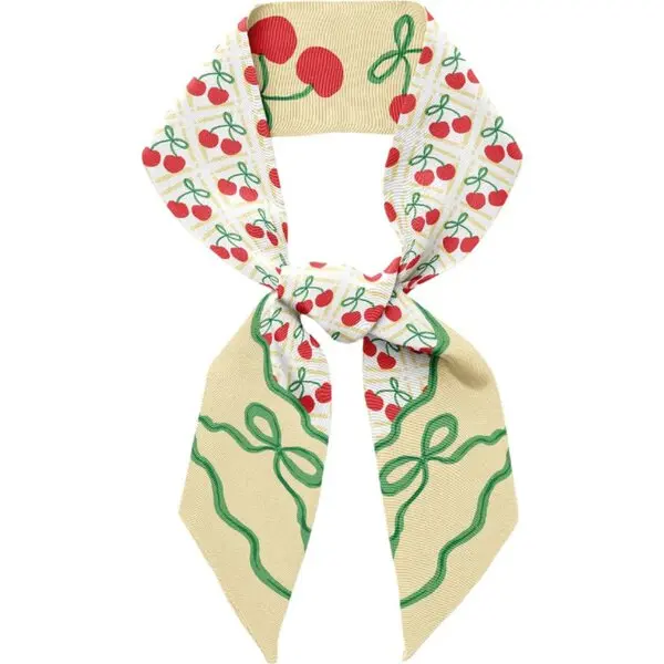 CENTINELLE Cherry Twilly Ribbon Scarf - Red