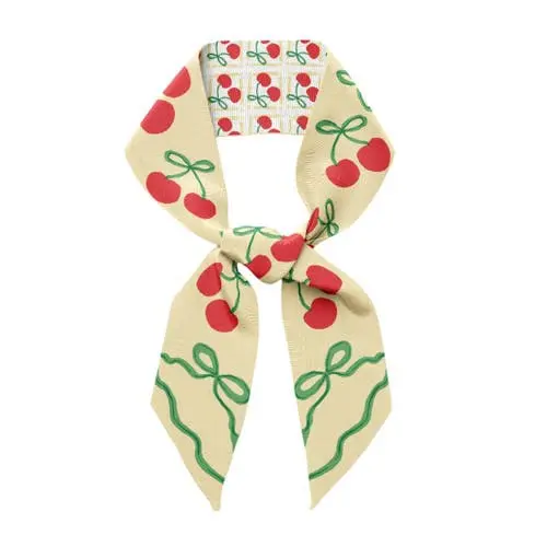 CENTINELLE Cherry Twilly Ribbon Scarf - Red