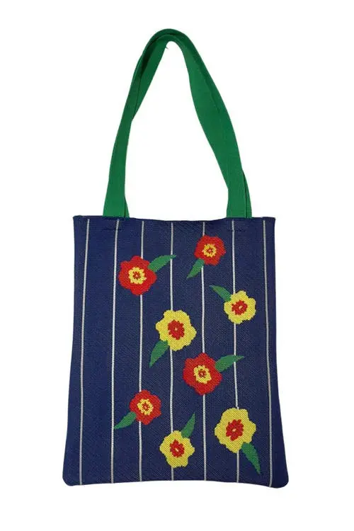 CENTINELLE Garden Flowers Knit Tote Bag