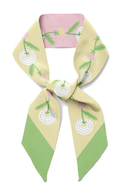 CENTINELLE Dandelion Twilly Ribbon Scarf - Yellow