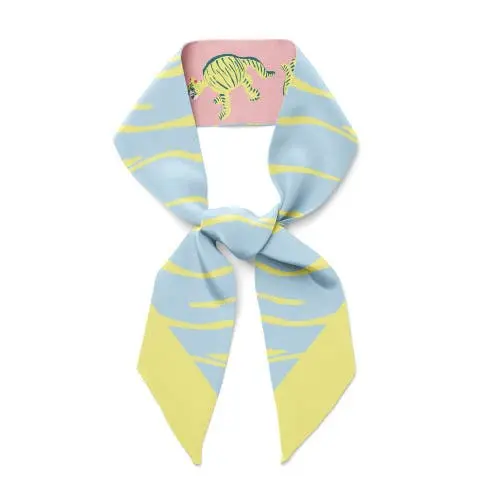 CENTINELLE Nodding Tigers Twilly Ribbon Scarf - Multicolor