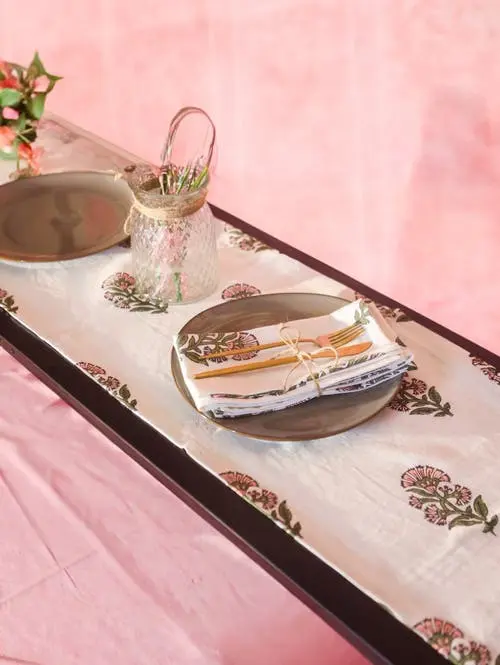 BANYAN & BIRCH Begum Linen Hand-printed Runner