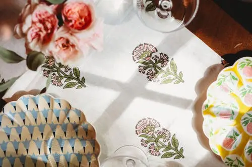 BANYAN & BIRCH Begum Linen Hand-printed Runner