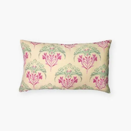 BANYAN & BIRCH Somalumbar Pure Linen Throw Pillow Cover - Peach