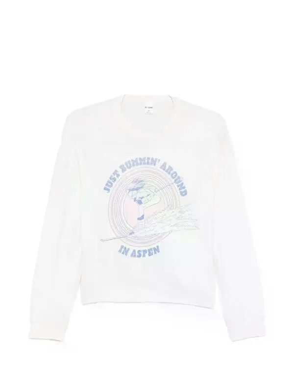 RE/DONE Boxy Boyfriend Long-sleeve T-shirt - White