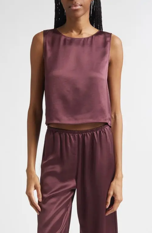 LESET Barb Crop Tank - Malbec