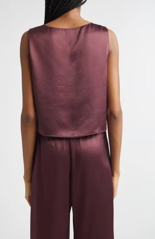 LESET Barb Crop Tank - Malbec