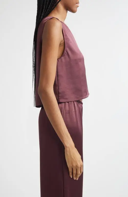LESET Barb Crop Tank - Malbec