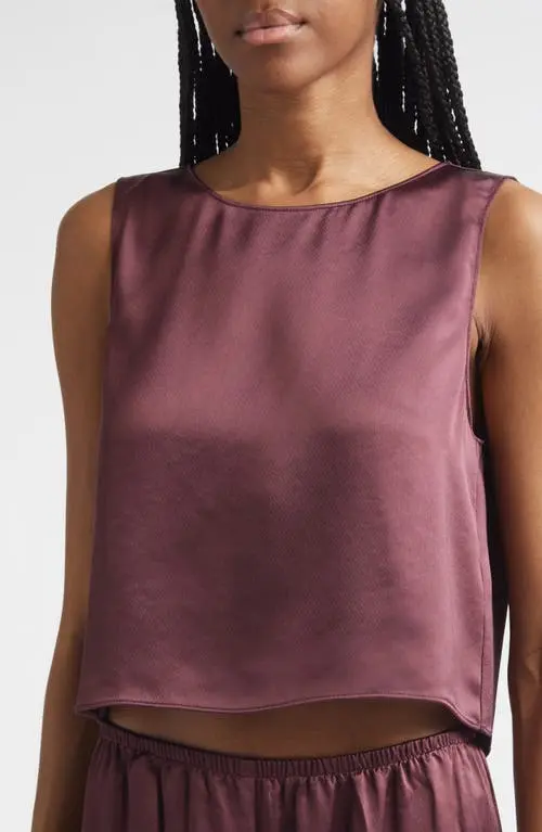 LESET Barb Crop Tank - Malbec