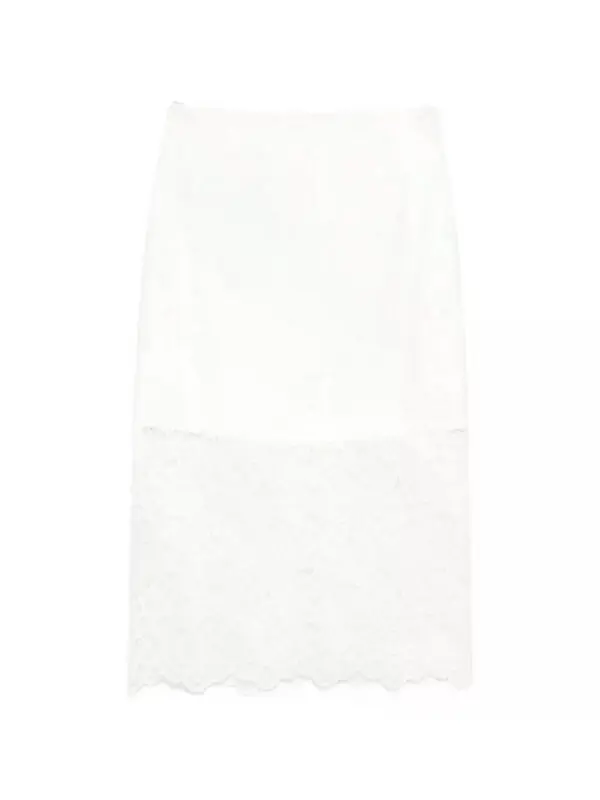 Imperial Lace Midi Skirt - White