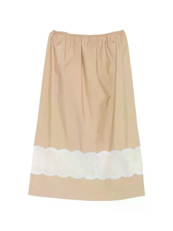 Carven Lace-trim Midi Skirt - Neutrals