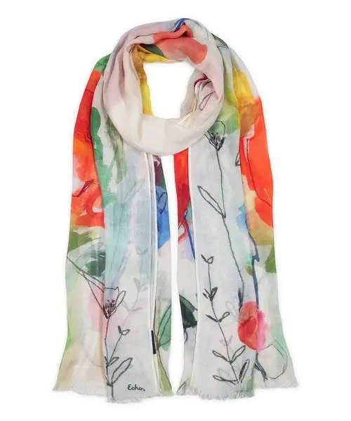 Echo Abstract Floral Wrap - Multi