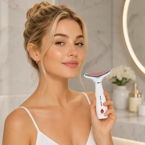 PURSONIC 7-color Led Light Therapy Neck & Face Device - White