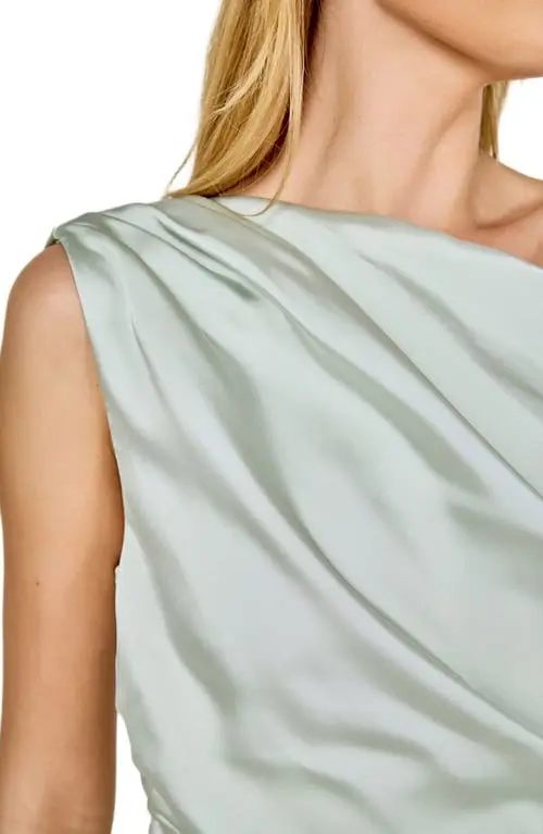 Endless Rose One-shoulder Ruched Satin Top