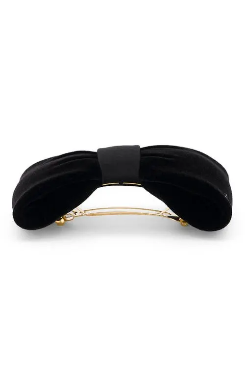 Alexandre De Paris Josephine Velvet Bow Barrette - Black