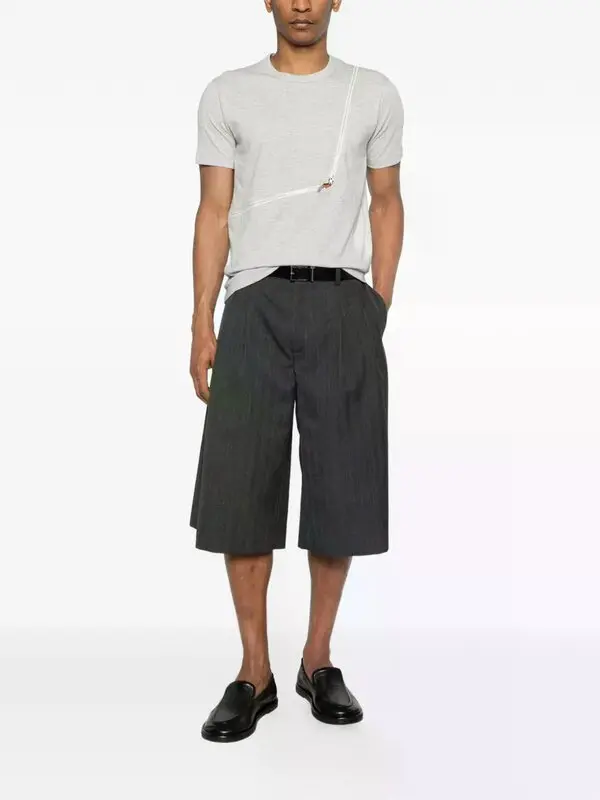 Comme Des Garçons Zip-detail Cotton T-shirt - Grey