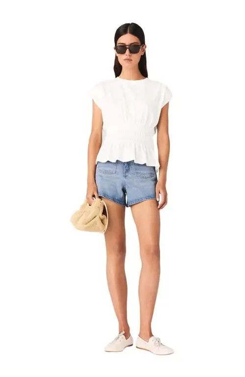 Maje Fitted Pleated T-shirt
