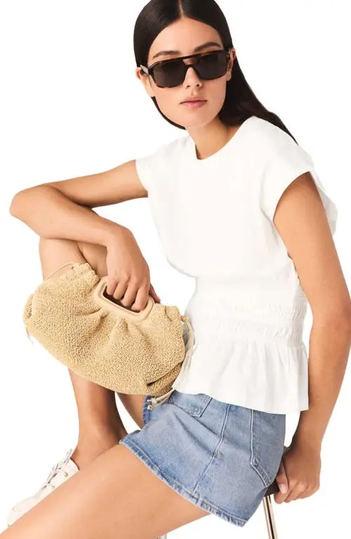 Maje Fitted Pleated T-shirt