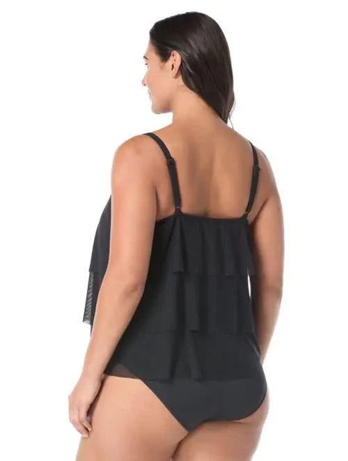 COCO REEF Dd-cup Lotus Ruffle Tankini Swim Top