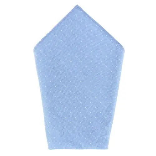 Trafalgar Churchill Chambray 12-inch Polka Dot Linen Blend Pocket Square - Light Blue With Polka Dots