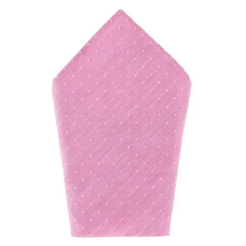 Trafalgar Churchill Chambray 12-inch Polka Dot Linen Blend Pocket Square - Light Pink With Polka Dots