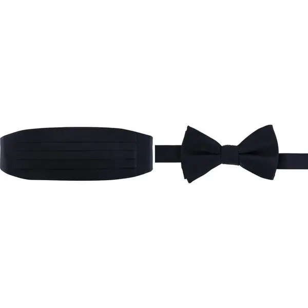 Trafalgar Sutton Silk Cummerbund And Bow Tie Bundle - Black