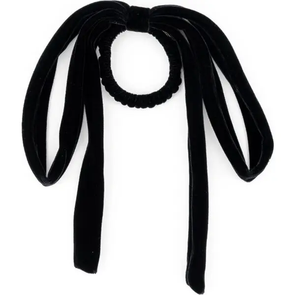 Alexandre De Paris Isild Velvet Ribbon Hair Tie - Black