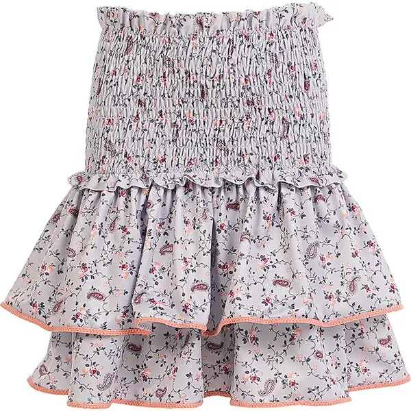 NESSI BYRD Floral Print Ruffled Swim Skirt