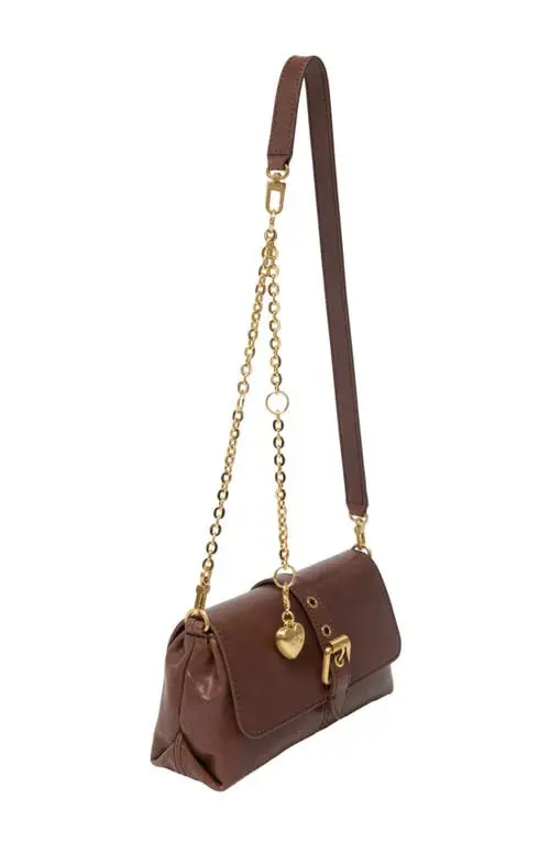 Maje Vintage Leather Miss M Walk Bag With Chain Strap