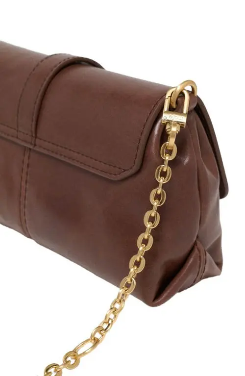 Maje Vintage Leather Miss M Walk Bag With Chain Strap