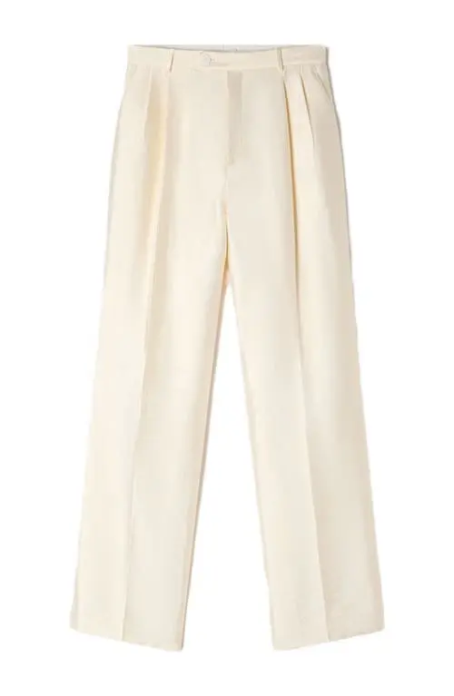 Sandro Satin-effect Straight-leg Trousers - Cream
