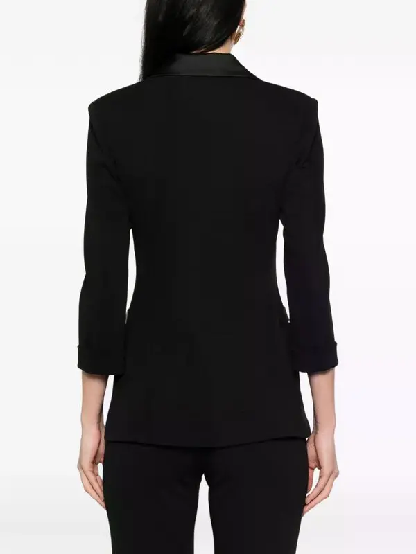 Imperial Double-breasted Collared Blazer - Black