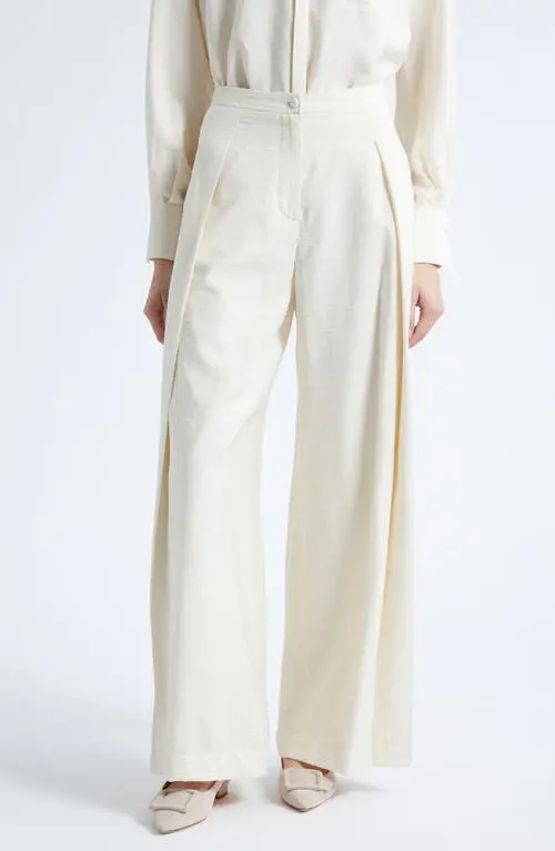 Emporio Armani Reverse Pleat Techno Rayon Wide Leg Pants