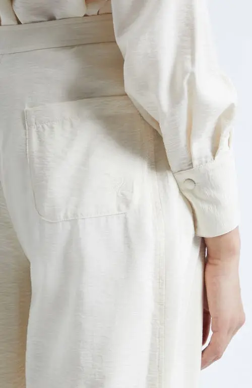 Emporio Armani Reverse Pleat Techno Rayon Wide Leg Pants