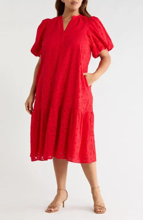 SUGARLIPS Embroidered Cotton Eyelet Dress