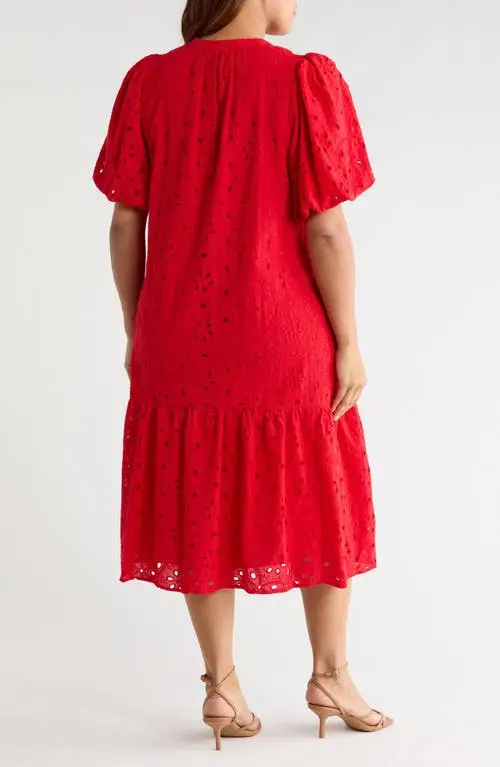 SUGARLIPS Embroidered Cotton Eyelet Dress