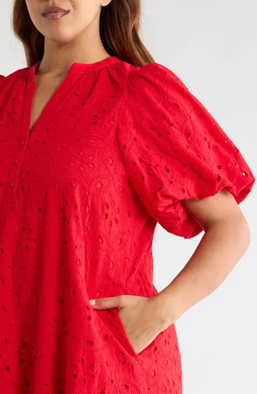 SUGARLIPS Embroidered Cotton Eyelet Dress