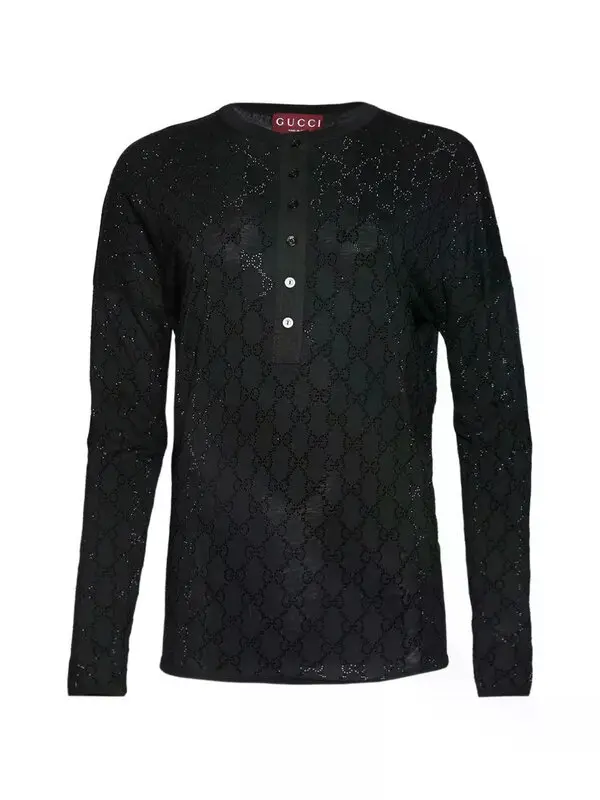 Gucci Monogram Buttoned T-shirt