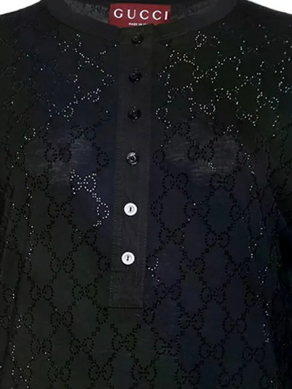 Gucci Monogram Buttoned T-shirt