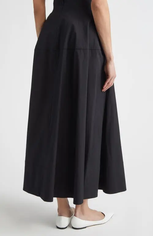 Lela Rose Cotton Blend Stretch Poplin Skirt