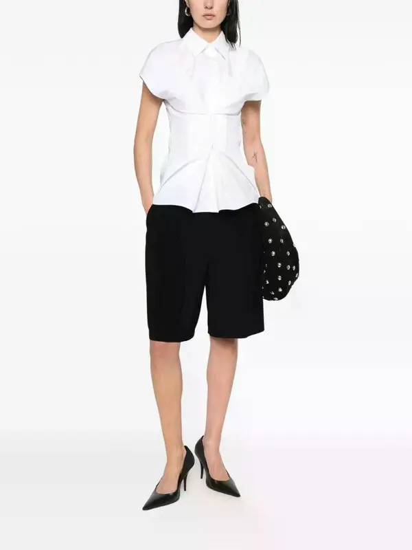 Norma Kamali Pleated Bermuda Shorts