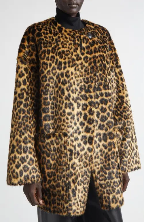 STAND STUDIO Nerissa Pard Spot Faux Fur Jacket
