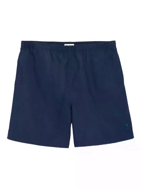 Ami Logo Plain Swim Shorts - Blue