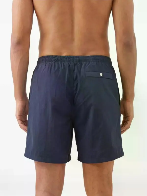 AMI Paris Logo Plain Swim Shorts - Blue