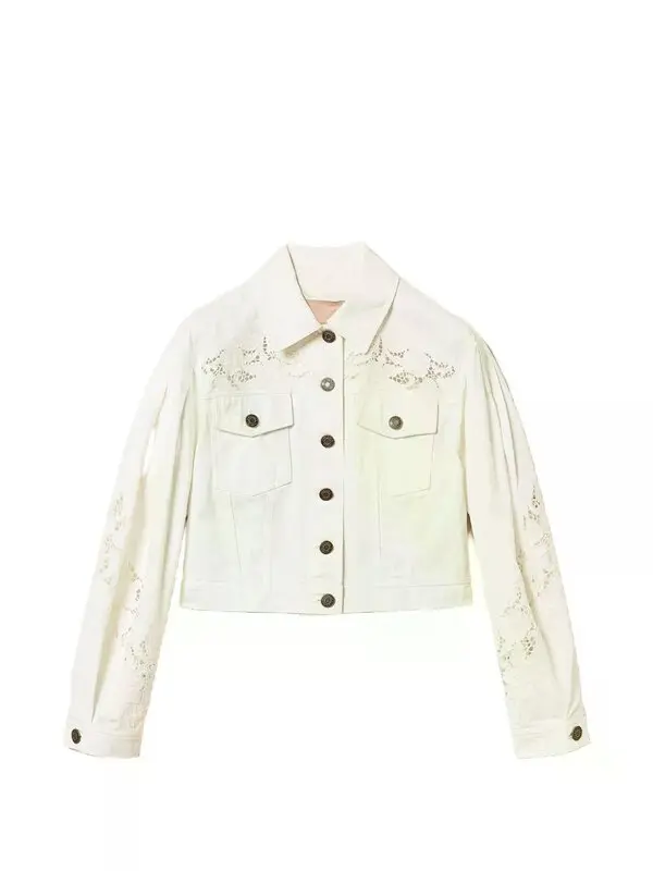 TWINSET Lace-detail Denim Jacket